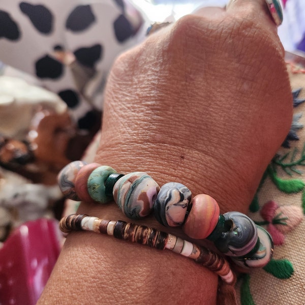 The Importance of Individuality Double Bracelet | Pearl, Peruvian Opal ...