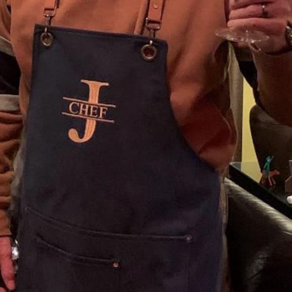 Personalized Bar Apron, Canvas Workshop Apron With Pockets, Custom Gift ...