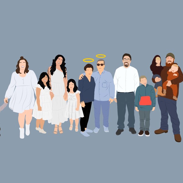 Faceless Memorial Portrait, Custom Loss Drawing, Minimal Art,faceless ...