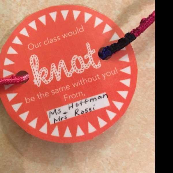 INSTANT DOWNLOAD Blue and Pink Friendship Bracelet Class Valentine Card ...