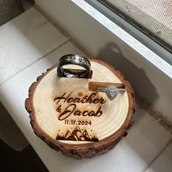 Tree Stump Wedding Ring Box, Tree Stump Ring Bearer Box, Double ...