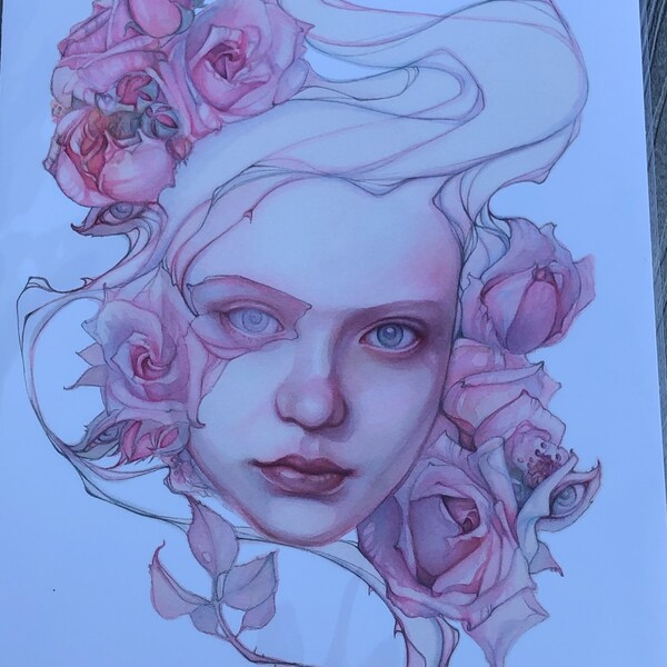 CALACA PEONÍA Alternate Dark Background Open Edition Fine Art PRINT ...