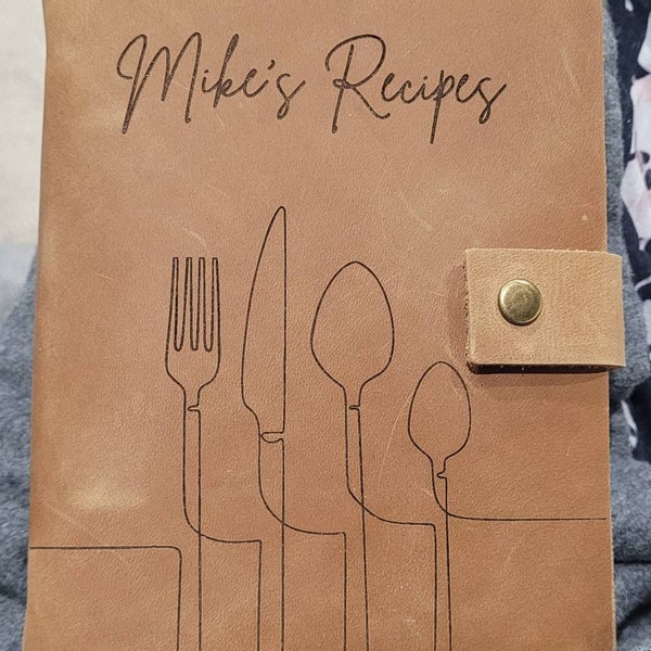 Leather Recipe Book Personalized Cookbook Binder Blank Recipe Book ...