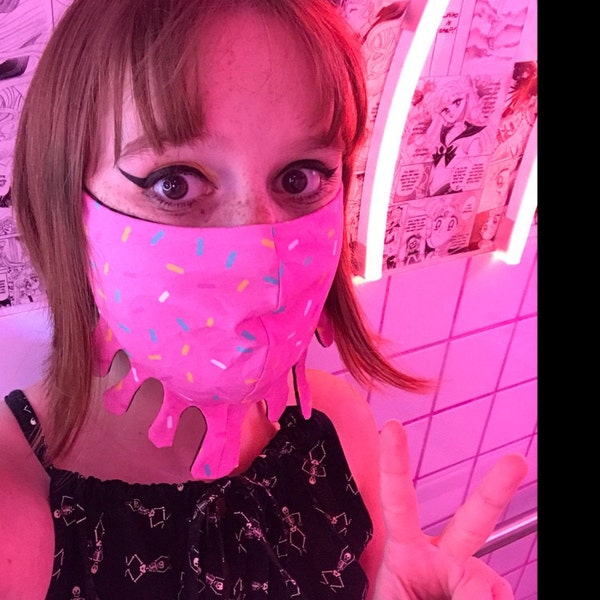Ice Cream Drip Mask (reversible) - Etsy