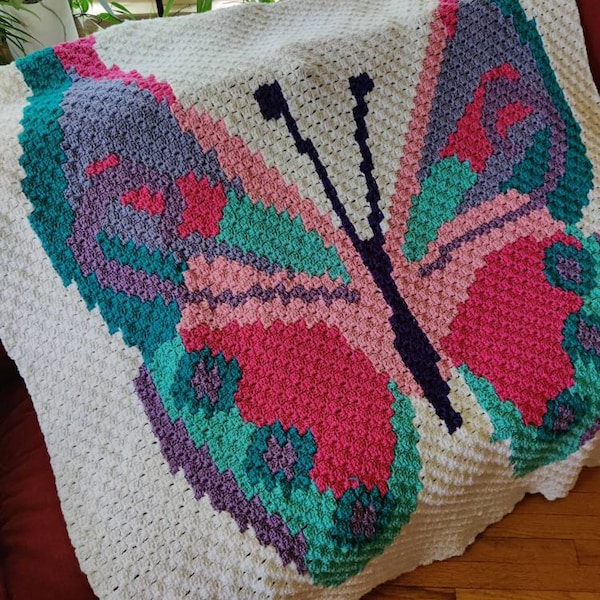 C2C Butterfly Crochet Pattern / C2C Graphgan / Corner to Corner / C2C ...