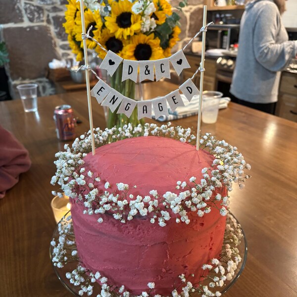 Birthday Cake Banner / Rustic Birthday Cake Topper / Happy Birthday ...