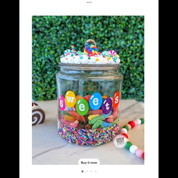 Custom Large Glass Candy Jar With Lid, Personalized Cookie Jar, Candy ...