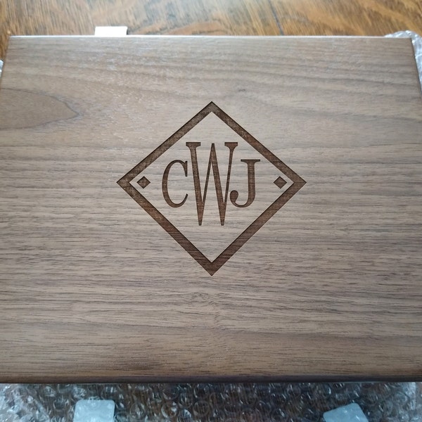 Keepsake Box, Custom Engraved Wood Box, 8x10 Walnut Keepsake Box, First ...
