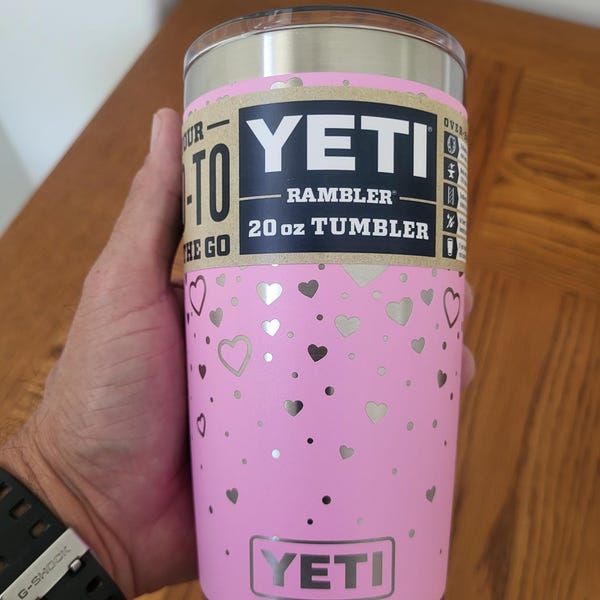 20oz Engraved Yeti Rambler| 20oz Valentine Tumbler | 20oz Hearts Shower ...