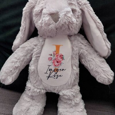 Personalised Bunny Rabbit, New Baby Gift, Personalised Plush Soft Toy ...