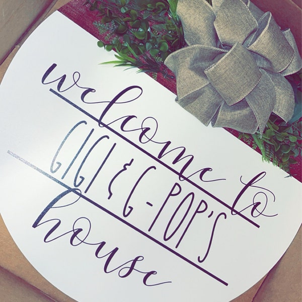 Welcome Sign for Grandparents - Personalized Welcome Sign - Custom Door ...