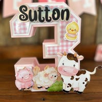 Farm Birthday Decorations, 3D Farm Number, Old Mcdonald Farm Birthday ...