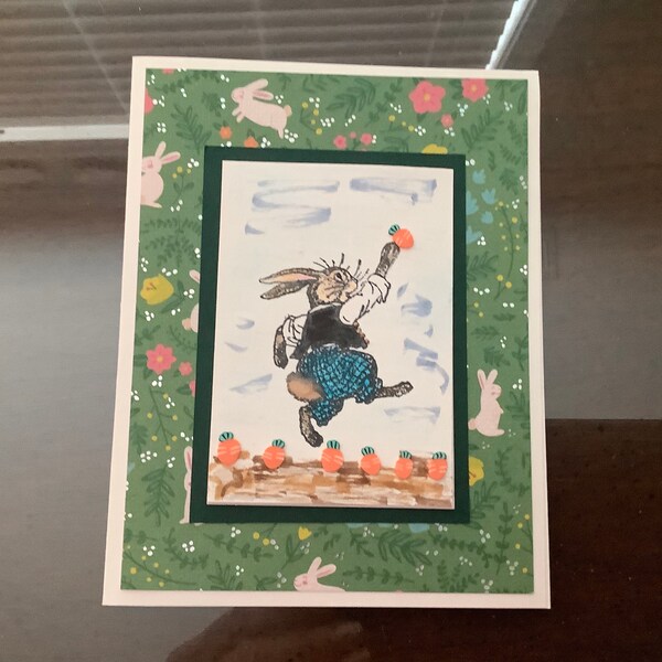 Easter Running Bunny Rabbit Wood Mounted Rubber Stamp Stamp Rubber ...