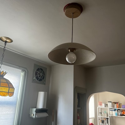 Speckled Cream Matt Dawn Flush Mount Ceiling Light in Ceramic and Oak ...
