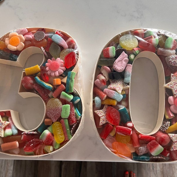 2 X SWEET FILLED NUMBERS! 50th, 40th, 18th, 21st, Wedding Anniversary ...