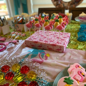 12 Cake Pops, Pineapples and Flamingos, Individually Wrapped, Summer ...