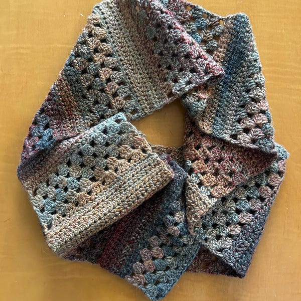 One Skein Granny Rows Scarf (crochet Pattern) - Etsy
