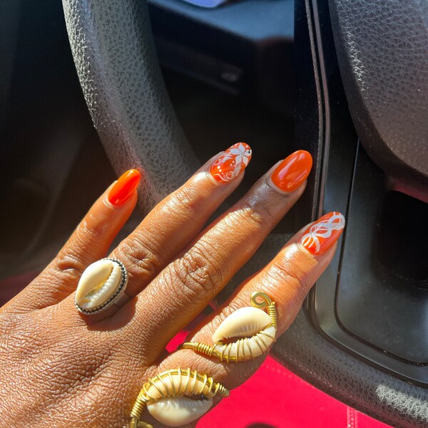 African Cowrie Shell Rings Tribal Rings African Jewelry Adjustable ...