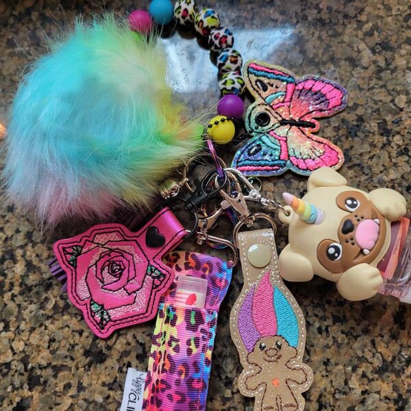 Retro Sunset Ocean Beach Scene Keychain Key Fob Bag Tag Charm - Etsy