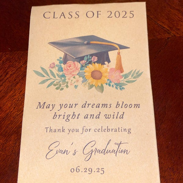 Graduation Wildflower Seed Packets/personalized Plantable Seed Packet ...