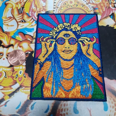60's Retro Psychedelic Hippy Chick Iron on Patch - Etsy