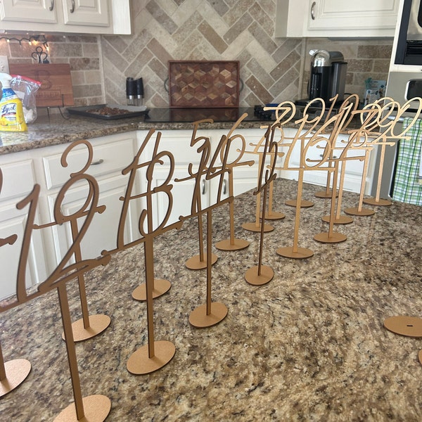 Numerical Table Numbers for Wedding Centerpieces | Script Table Numbers ...