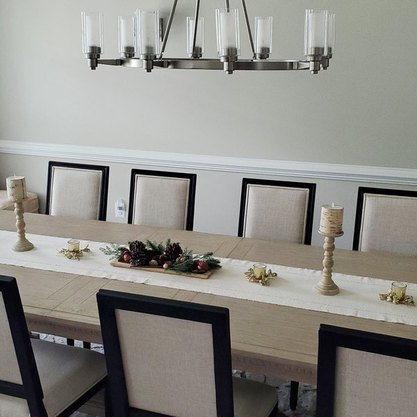 Rustic Farmhouse Table Runner | Farmhouse Dining Decor | Cream Color - Etsy