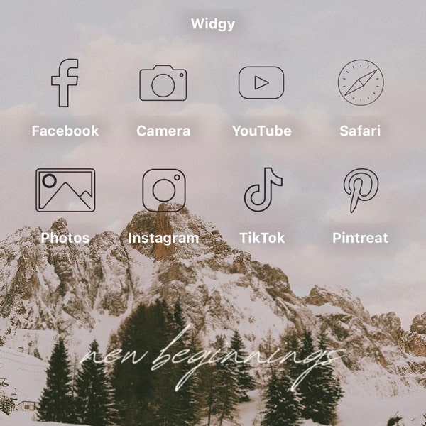 Transparent App Icons for Ios 17,18 & Ios 26, Minimalist App Icons ...