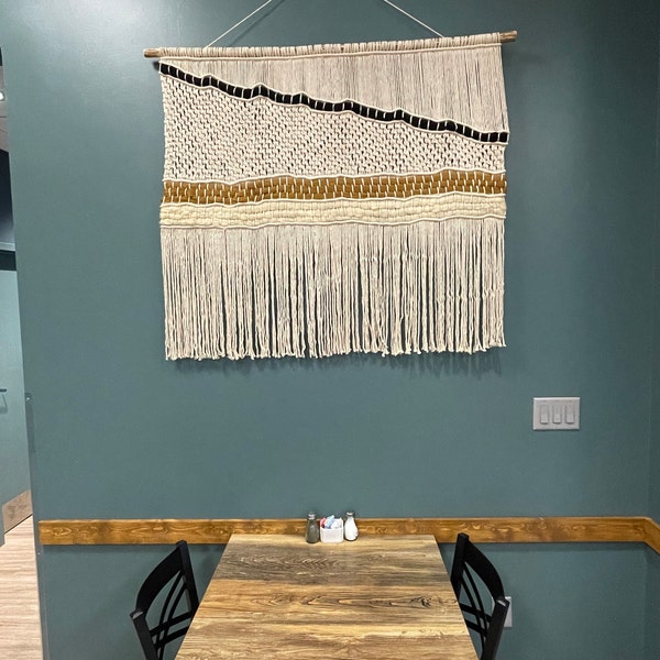 Extra Large Macrame Wall Hanging, Woven Wool Tapestry, Bohemian Art Decoration, Abstract Textile ...