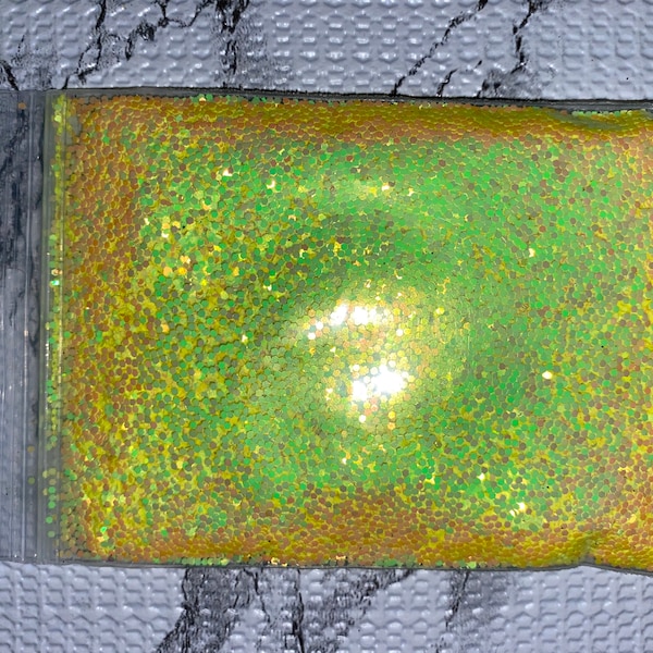 OUTFIELD YELLOW 1MM - Softball Yellow Glitter - Color Shift - 1MM Hex ...