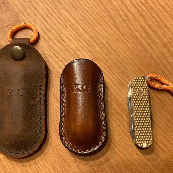 Leather Sheath , Pocket Pouch for Victorinox 58mm Knife , Sleeve for ...