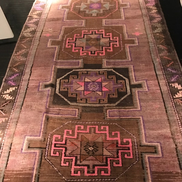 Vintage Blue Pink Rug, Turkish Small Rug, Wool Rug 4'11x5'9, Pastel ...