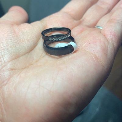 Black Promise Rings for Couples, Promise Ring, Couples Rings, Matching ...