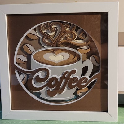 Coffee Shadow Box Svg, Shadow Box Svg, Coffee Svg, Cricut Svg, Card ...