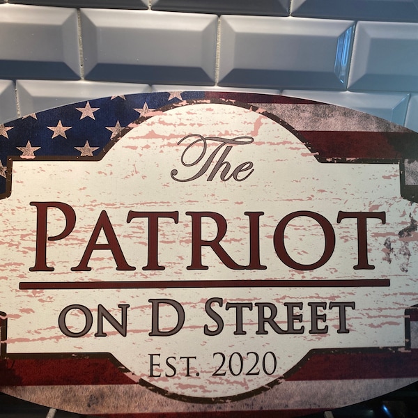 Custom Made Vintage Patriotic Family Name Metal Sign - Etsy