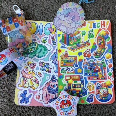 Clown Tech Sticker Sheet - Etsy