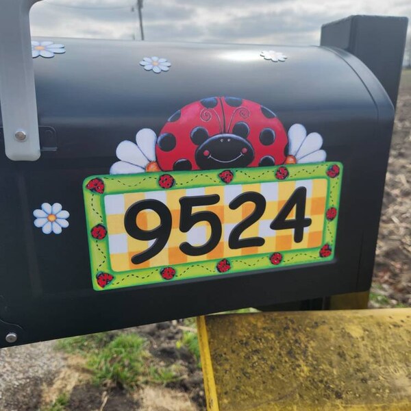 Mailbox Magnet Partial Cover Ladybug Address Numbers With Set of 2 ...