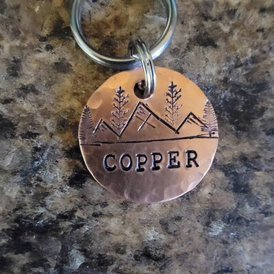 Hand Stamped Pet ID Tag Personalized Pet/dog Tag Dog Collar Tag ...