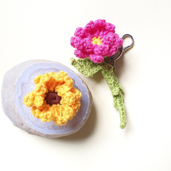 Crochet Pattern Keychain Flower as Little Gift for Her, PDF Instructin ...