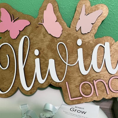 Butterfly Name Sign, Nursery Name Sign, Butterfly Nursery Decor, Name ...