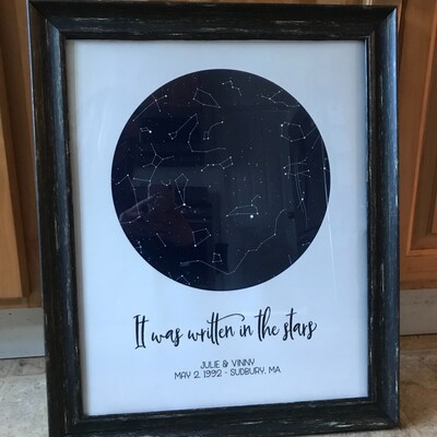 Custom Star Map by Date Printable Valentines Day Gift for Him or Her ...