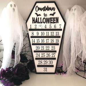 Countdown to Halloween Coffin Calendar Ghost SVG Laser File Wood ...