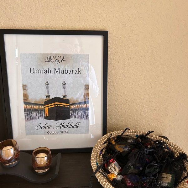 Personalized Gold-black Hajj Mubarak Gift, Hajj Mabroor Canvas, Hajj ...
