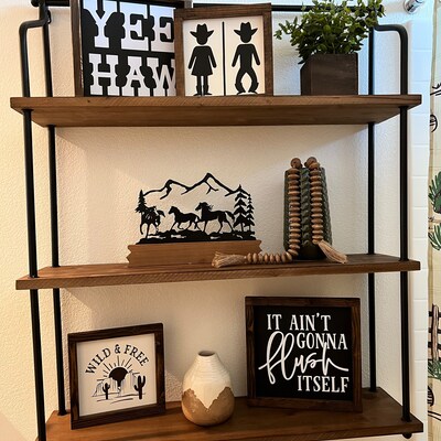 Wild and Free Western Decor Sign Southwest Landscape Cactus - Etsy