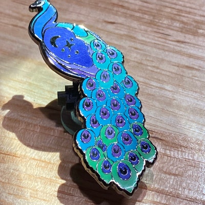 Peacock Enamel Pin Bird Pin Blue Enamel Pin Peacock Jewellery Peacock ...