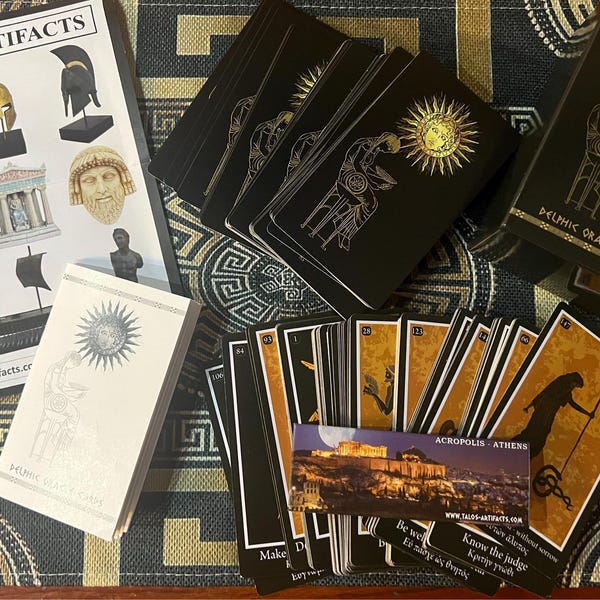 Delphic Oracle Cards Temple of Apollo Delphi Pythia Message Self Knowledge Greek Mythology Tarot ...