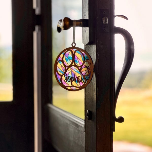Rainbow Bridge Pet, Sun Catcher, Suncatcher Pet Memorial, Personalized ...