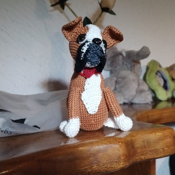 Boxer Crochet Pattern, Crochet Boxer Dog Pattern, Amigurumi Boxer ...