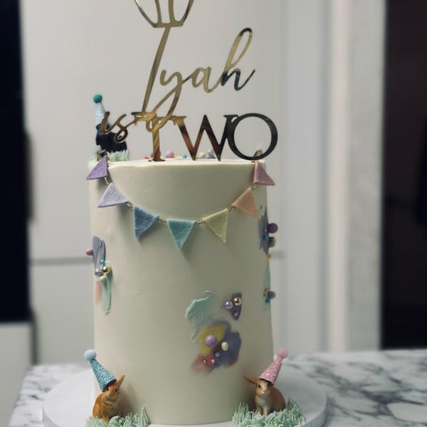 Two Wild Cake Topper and Name Charm Personalised Various Sizes ...