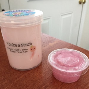 Peach Scented Fluffy Slime Fluffy Slime Scented Slime - Etsy